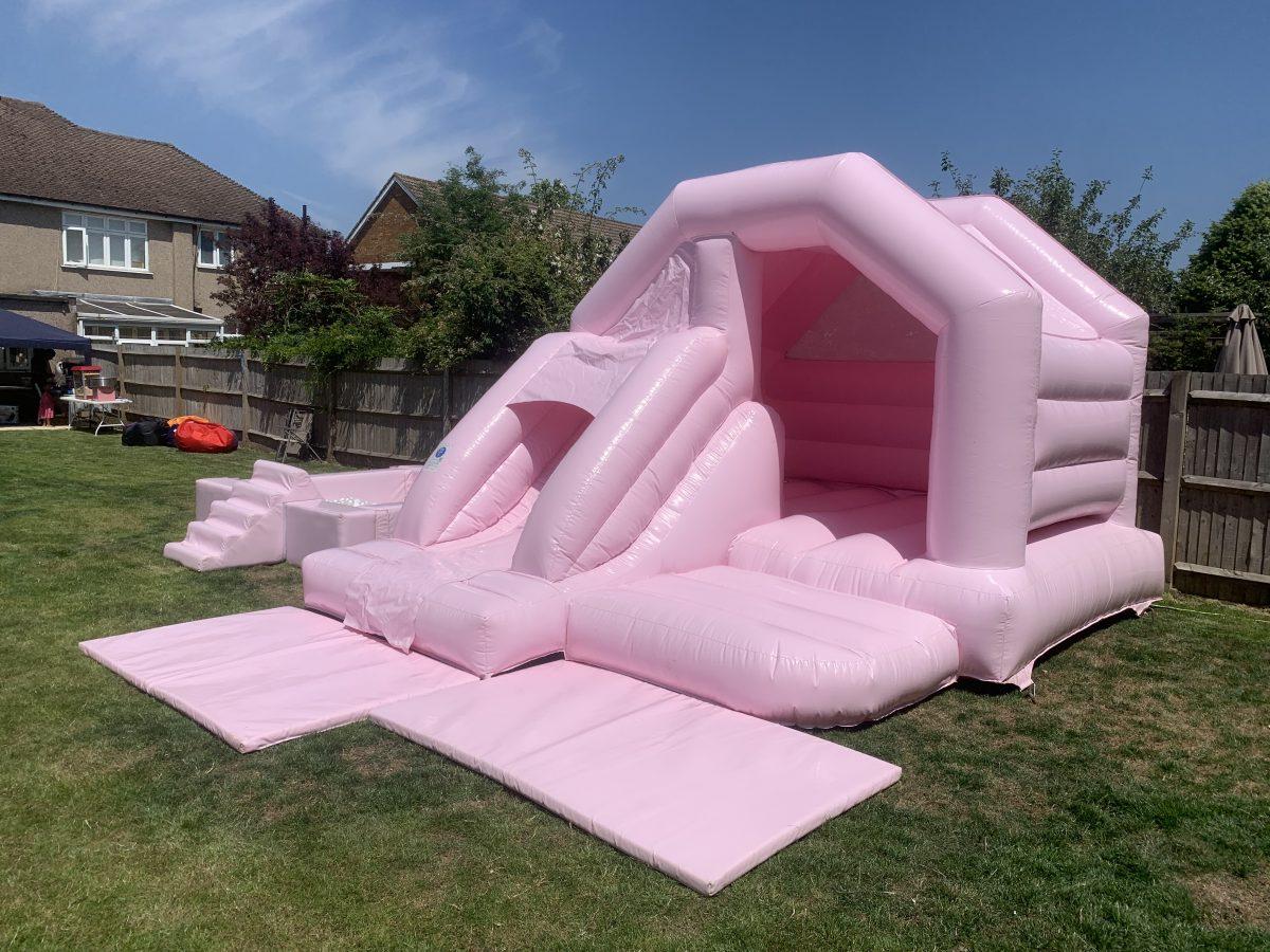 Pastel Pink Bounce "N" Slide Hire | Bexley | Kent | London