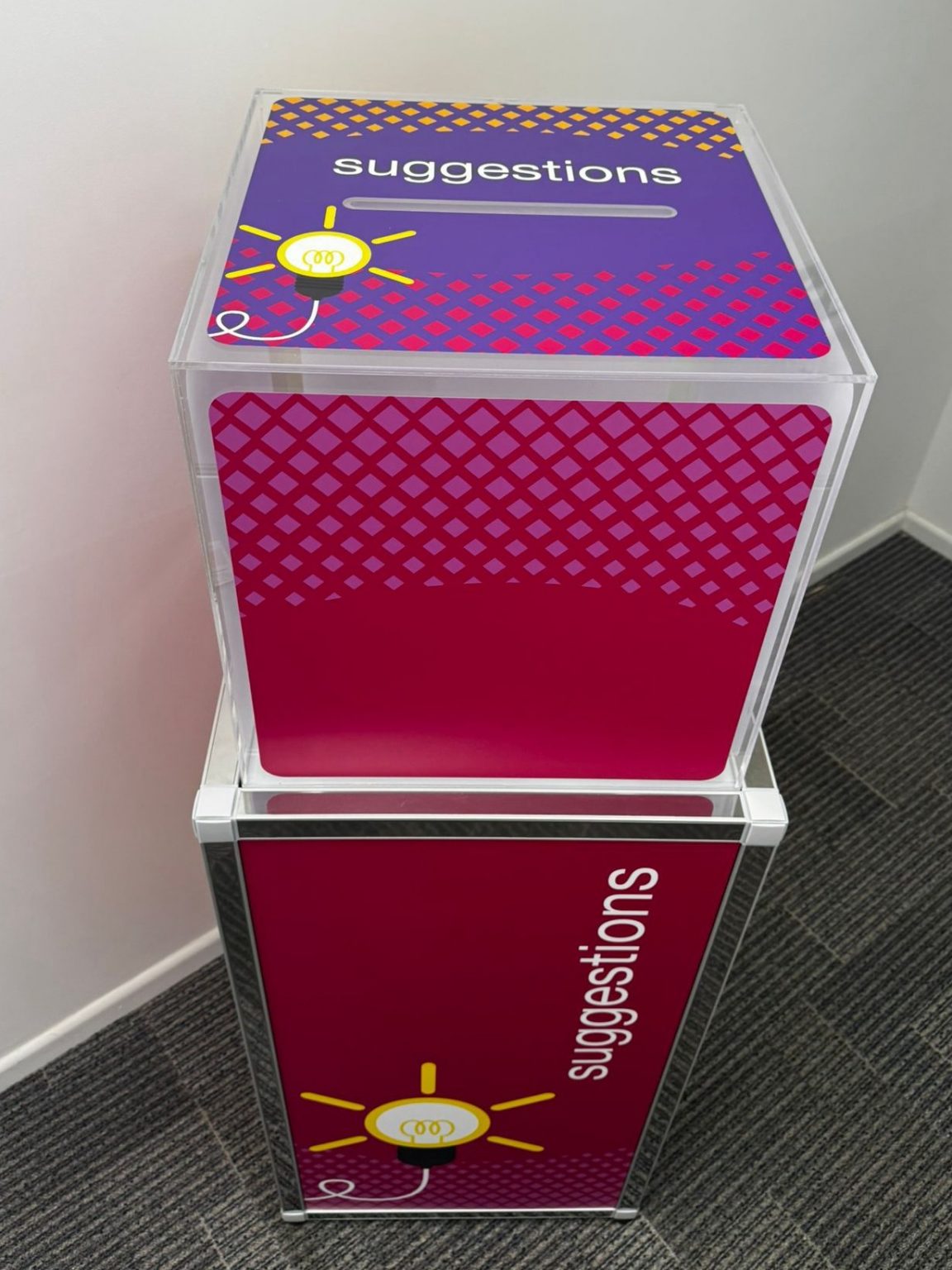 Suggestion Box Hire | Branded Idea Cube for Events